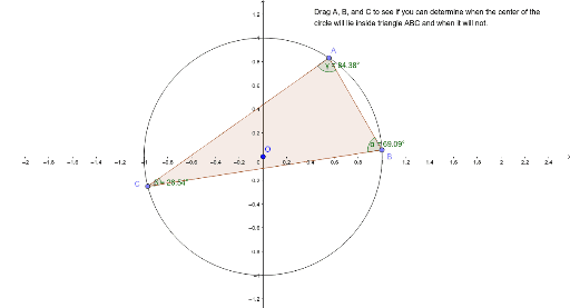 Random Triangles within a Circle – GeoGebra