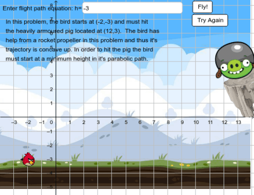 Angry Birds 4: Modelling Quadratics – GeoGebra