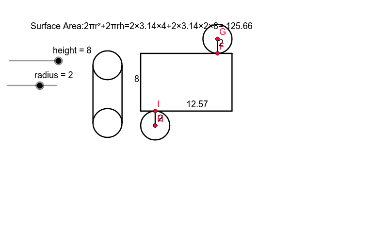 Cylinder Net and Dimensions – GeoGebra