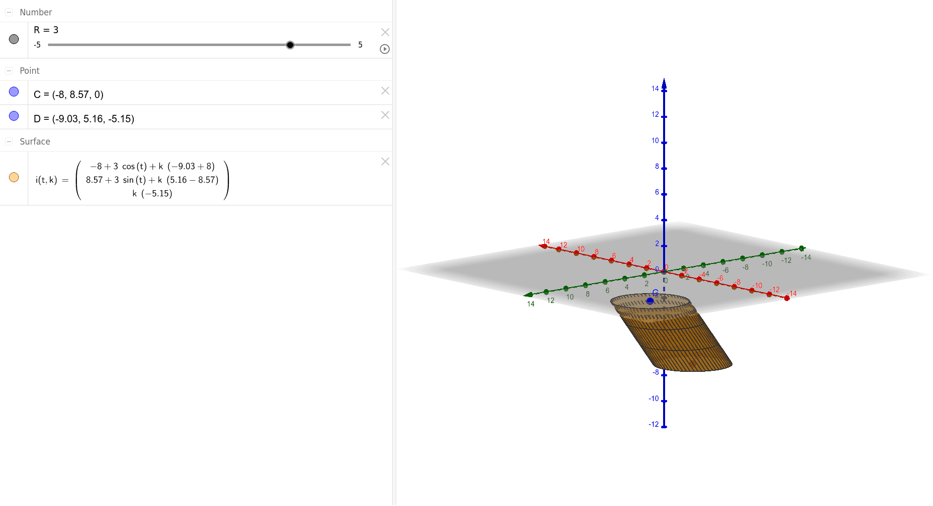 Oblique Cylinder – GeoGebra