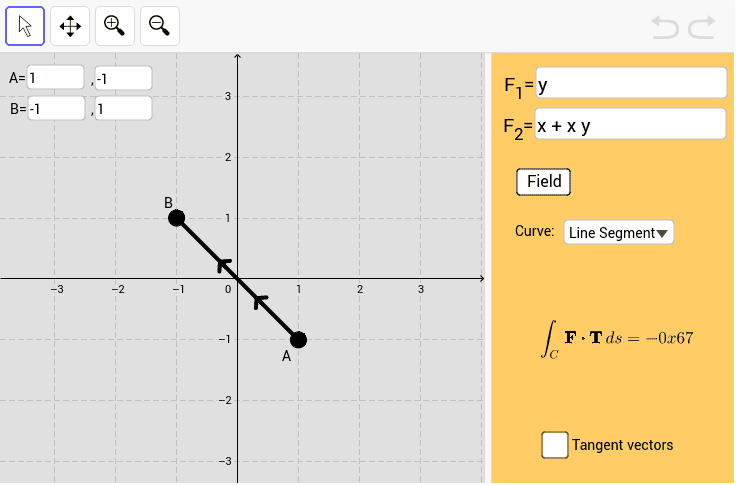 Line integrals of vector fields: Work & Circulation – GeoGebra