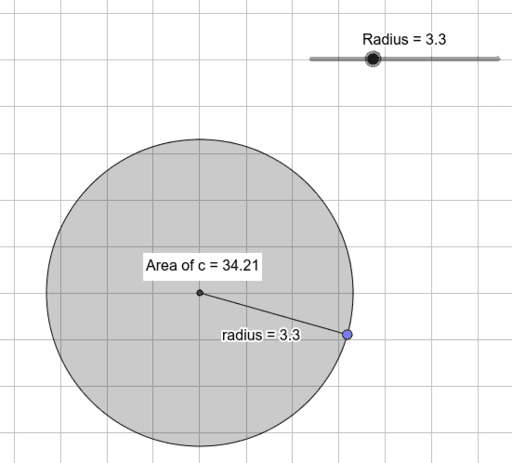 Area of a circle – GeoGebra