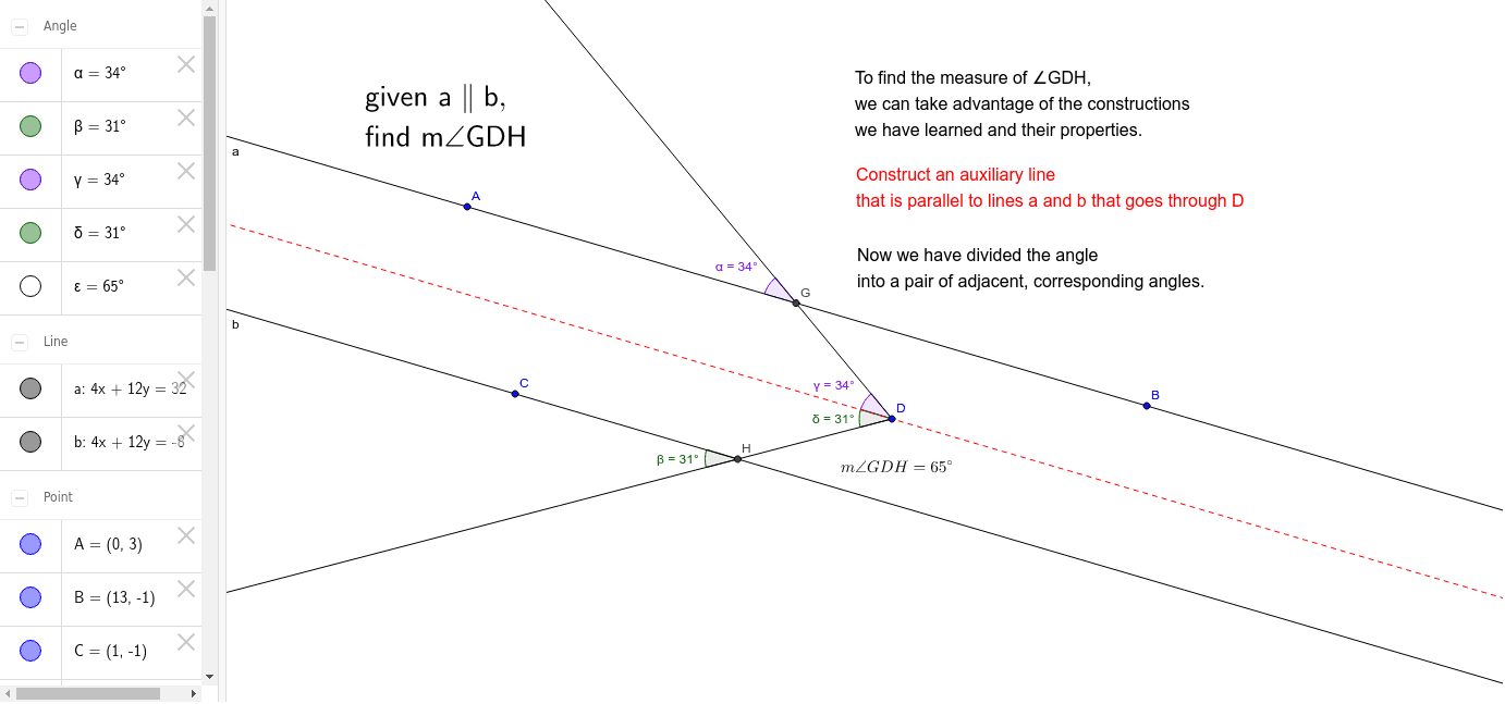 Auxiliary Lines – GeoGebra