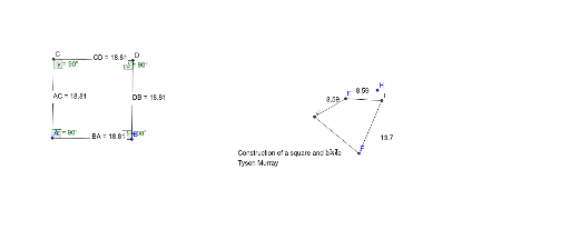 construction of a square and a kite – GeoGebra