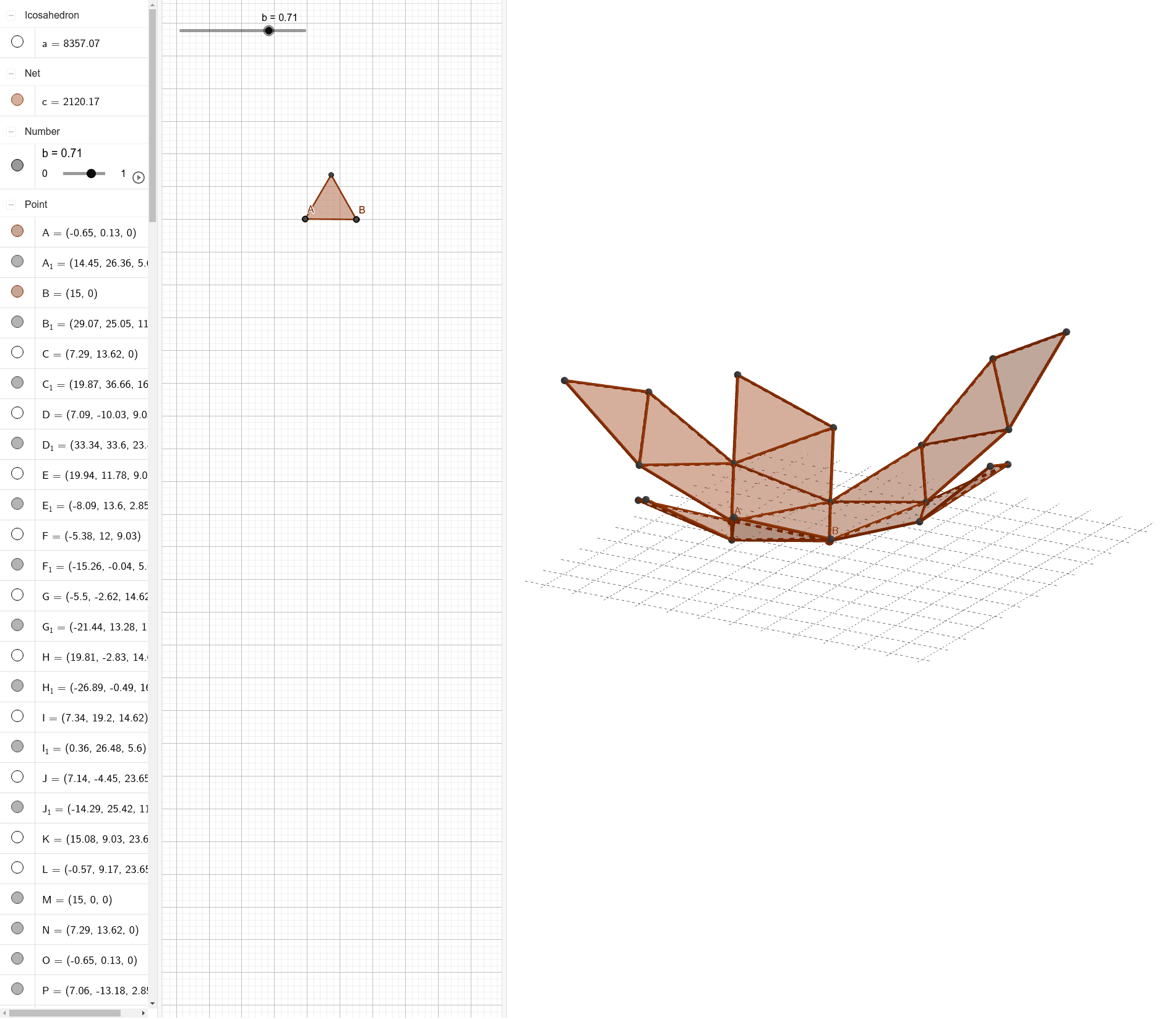 Class 1 - Task 3: Icosahedron Animation – GeoGebra