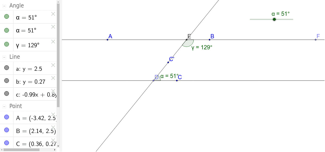 Co-interior Angles – GeoGebra