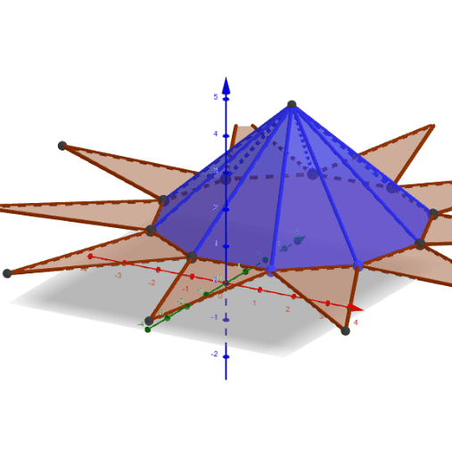 Pirámide decagonal 3D – GeoGebra