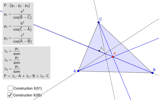 X(95) Isogonal conjugate of X(51) – GeoGebra
