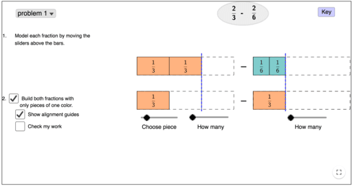 Fraction Subtraction with Bar Models (set 1) – GeoGebra