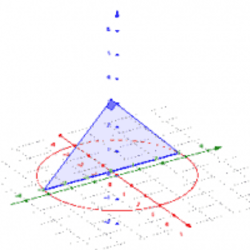 Volume: Circ base cross section isos rt triangle hyp in base – GeoGebra