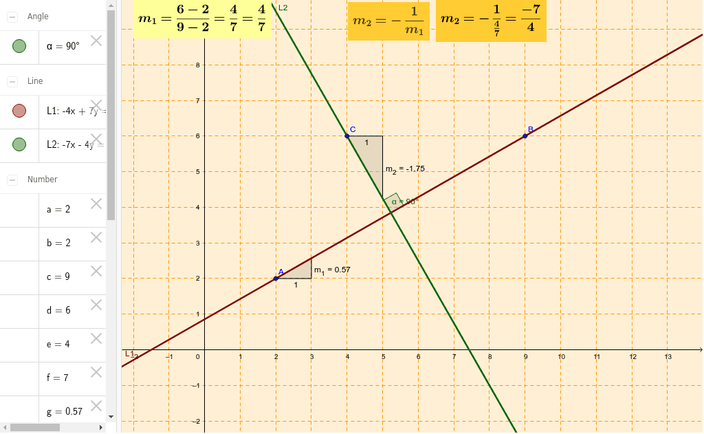Rectas perpendiculares – GeoGebra