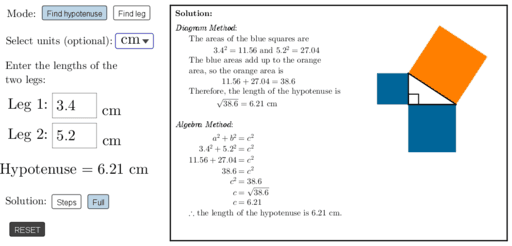 Pythagorean Theorem Calculator – GeoGebra