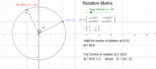 Rotational Matrix (Centre of Rotation at C) – GeoGebra