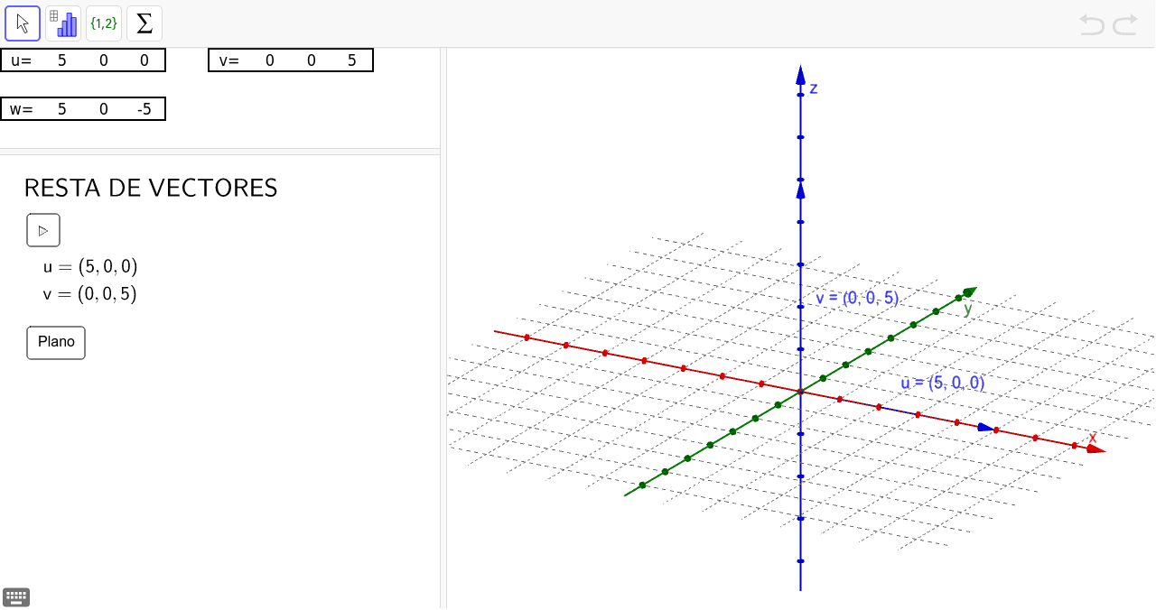 Resta de vectores – GeoGebra