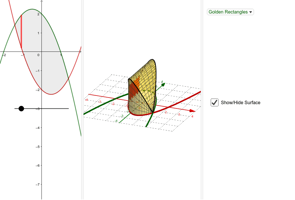 volume with known cross section 1 – GeoGebra
