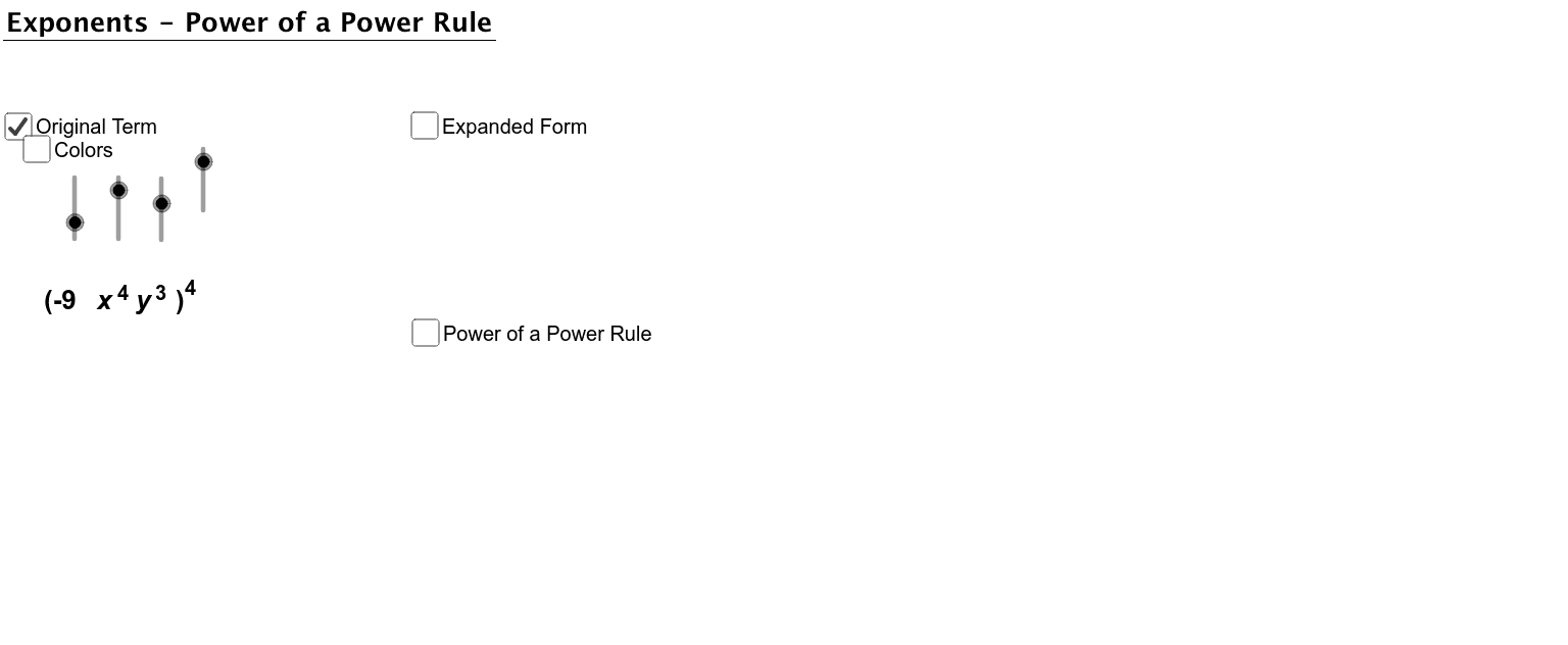 Exponents- Power of a Power Rule – GeoGebra