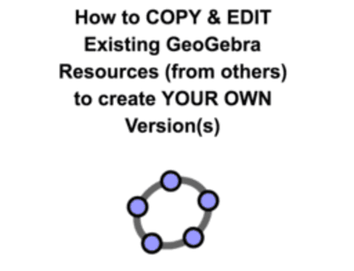 How To Copy And Edit Existing Geogebra Resources From Others To Create