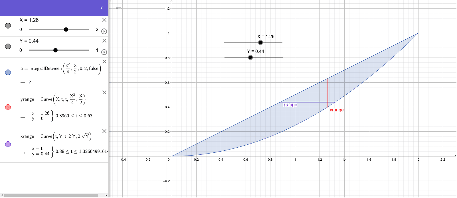 Double Integral Regions - Example 2 – GeoGebra