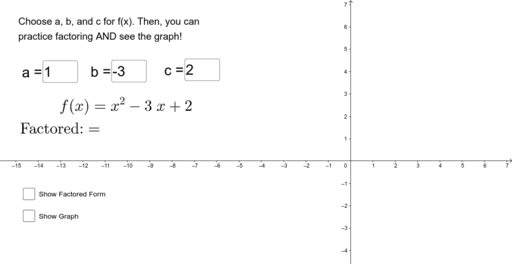 FACTORING APPLET – GeoGebra