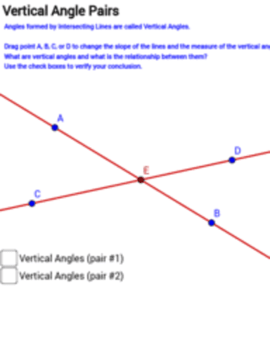 Vertical and Linear Angle Pairs – GeoGebra