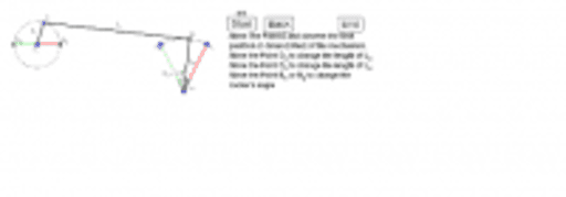 Synthesis of two angular position follower with no Quick Return I – GeoGebra