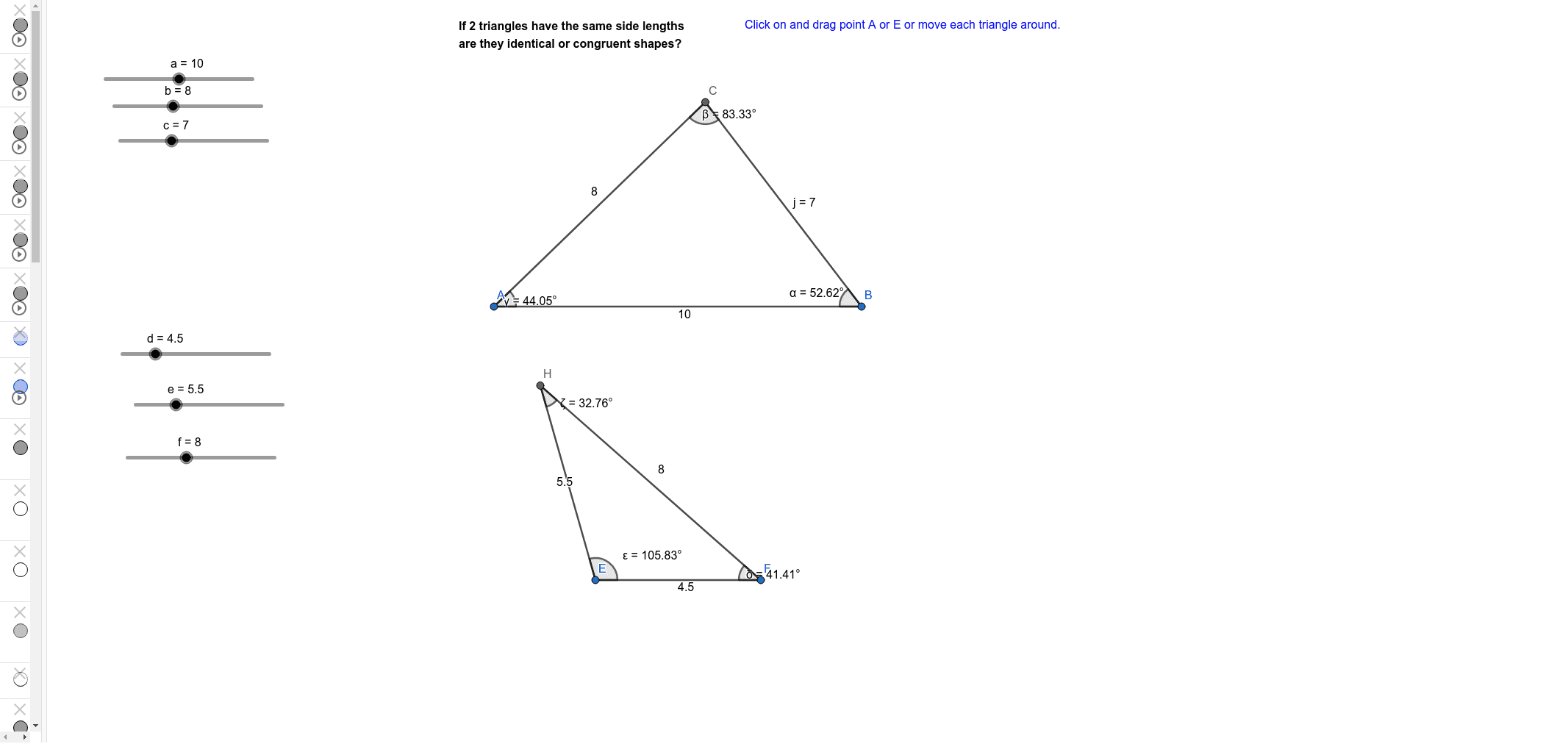 Congruency and Similarity SSS – GeoGebra