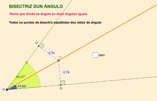Bisectriz dun ángulo – GeoGebra