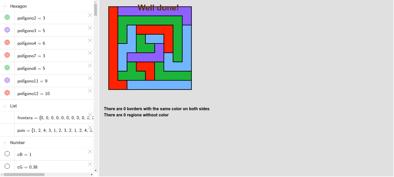Four color challenge – GeoGebra