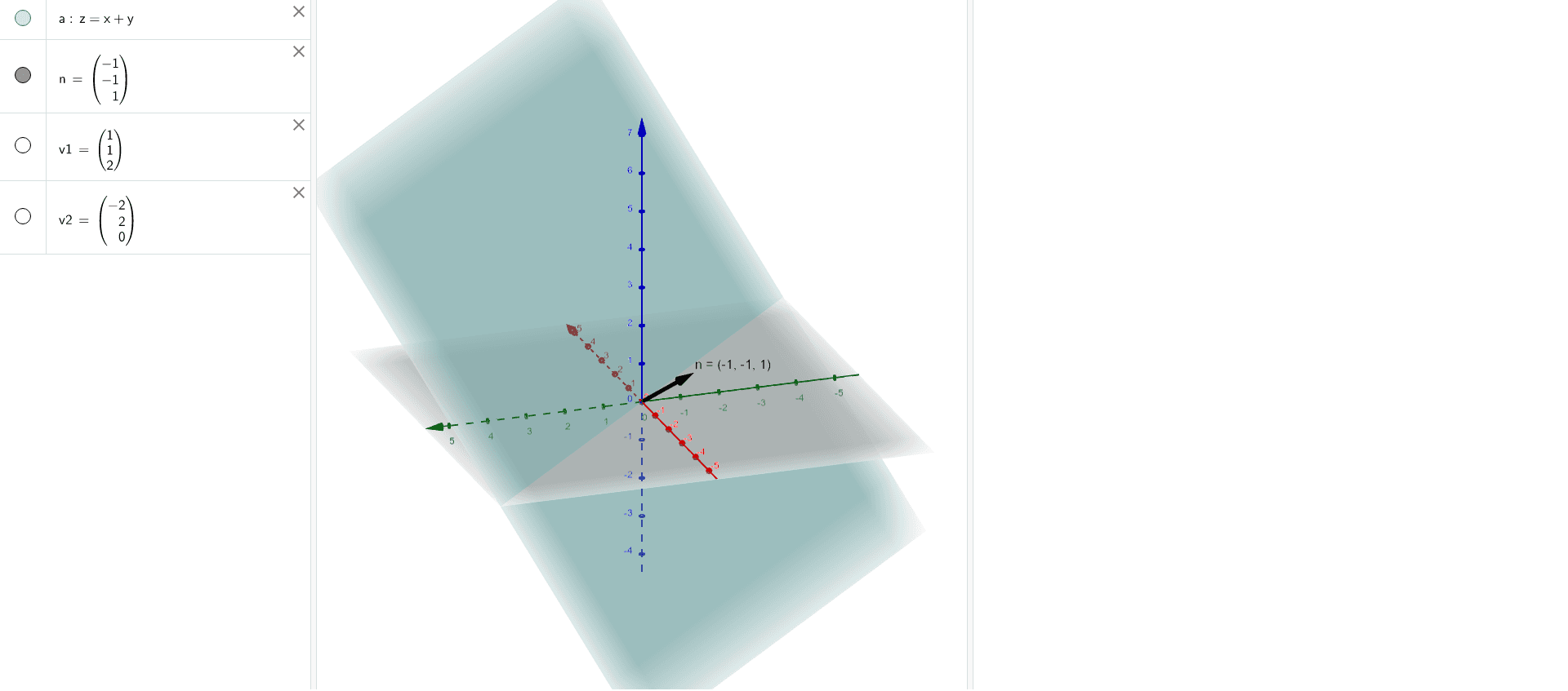 Plane with normal vector – GeoGebra
