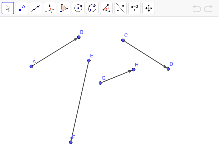 Osnovni pojmovi o vektorima – GeoGebra