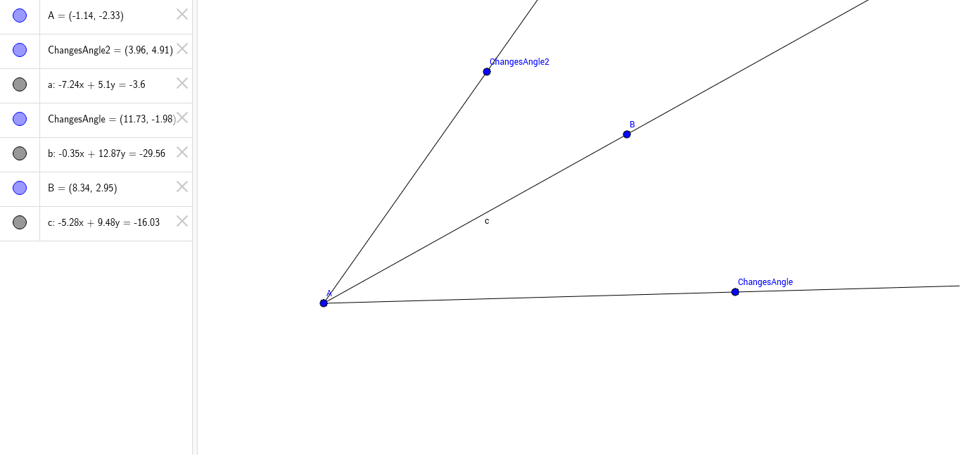 Start, Bisect an angle – GeoGebra