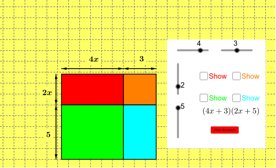 Expanding Double Brackets – GeoGebra