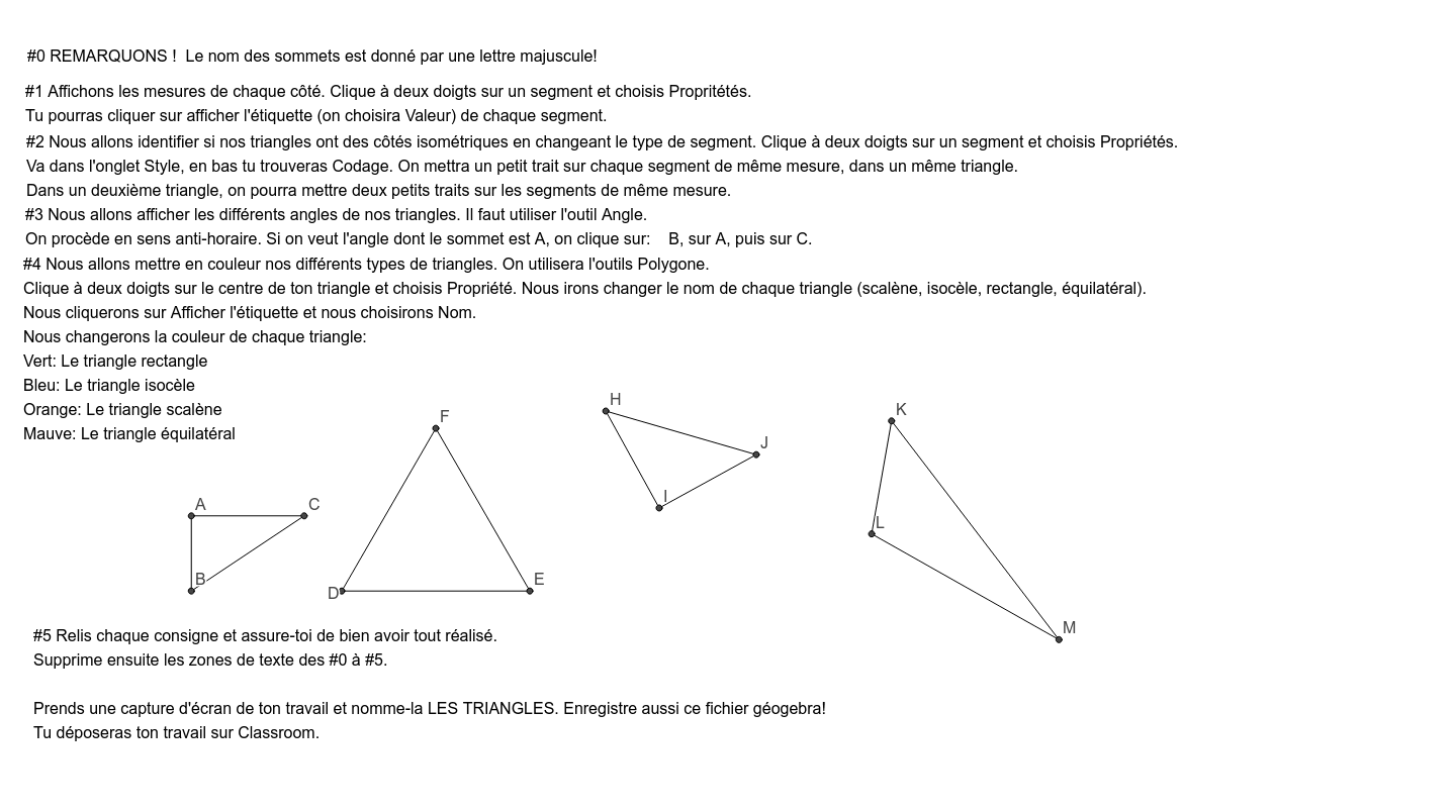 Les différents types de triangles – GeoGebra