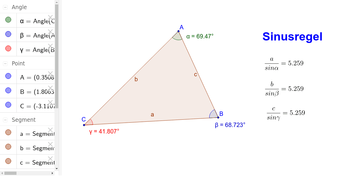 De sinusregel – GeoGebra
