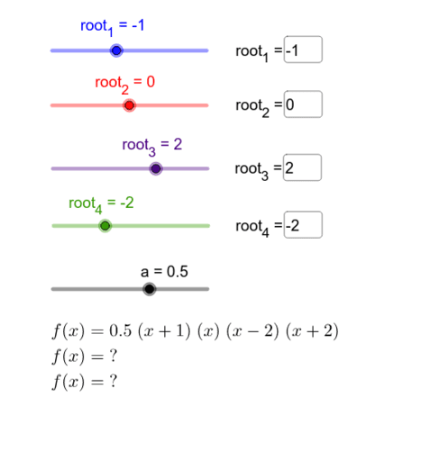 Roots of Polynomials (Quartic) – GeoGebra