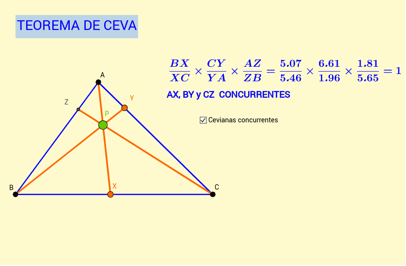 Teorema de Ceva – GeoGebra