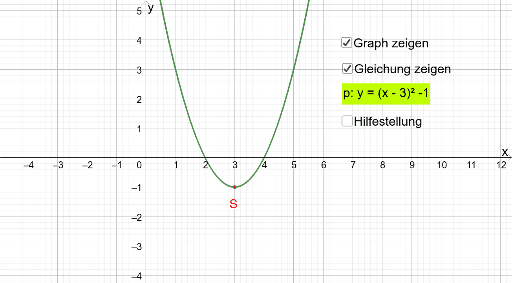 Allgemeine Scheitelform einer Parabel - Übung – GeoGebra