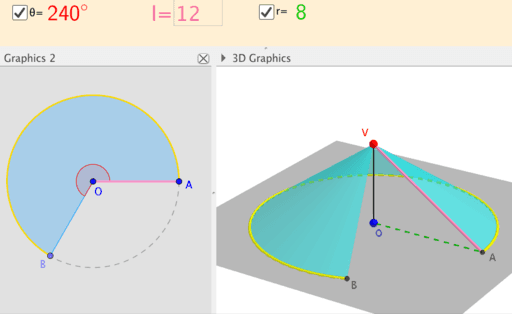 Making a cone – GeoGebra