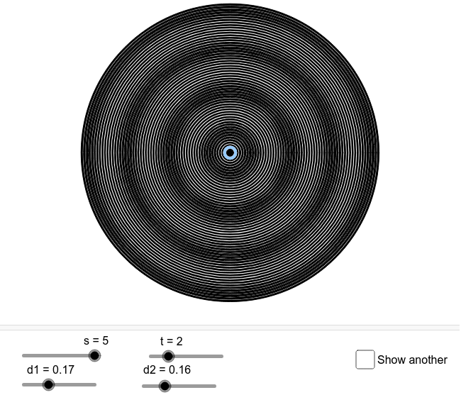 Moiré pattern with circles II – GeoGebra