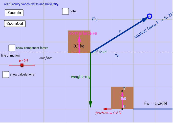 Friction(calculation) – GeoGebra