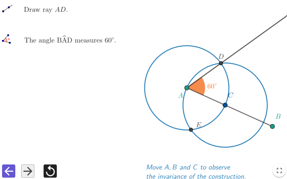 Construcing a 60° Angle + Properties of 30°-60°-90° Triangles – GeoGebra