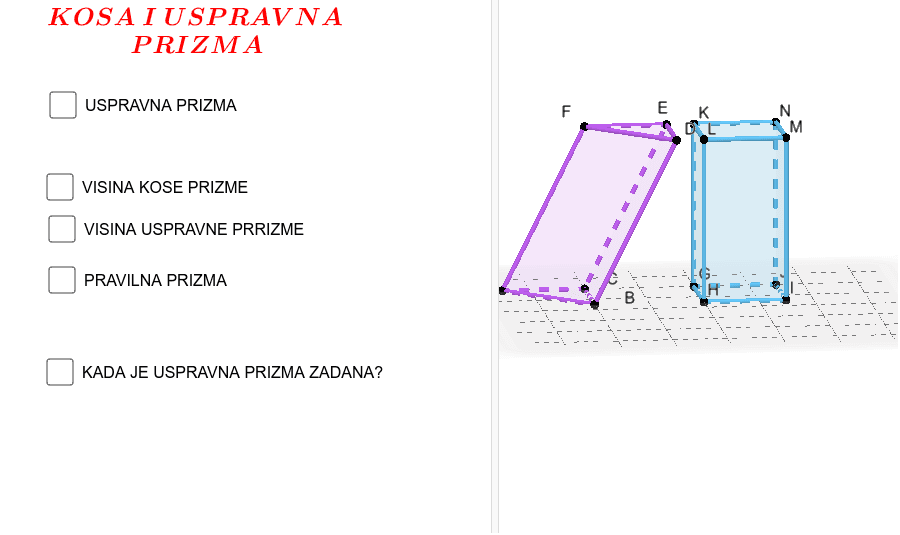 Pojam prizme – GeoGebra