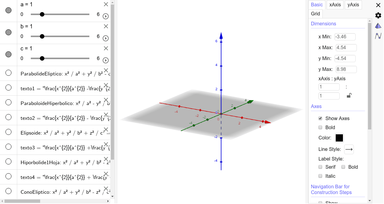 Análisis continuo en 2d y 3d – GeoGebra