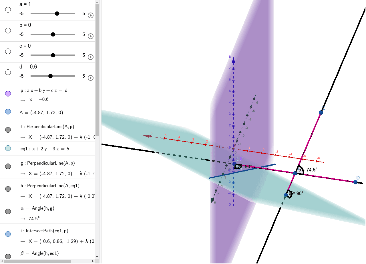 Angle between two planes – GeoGebra