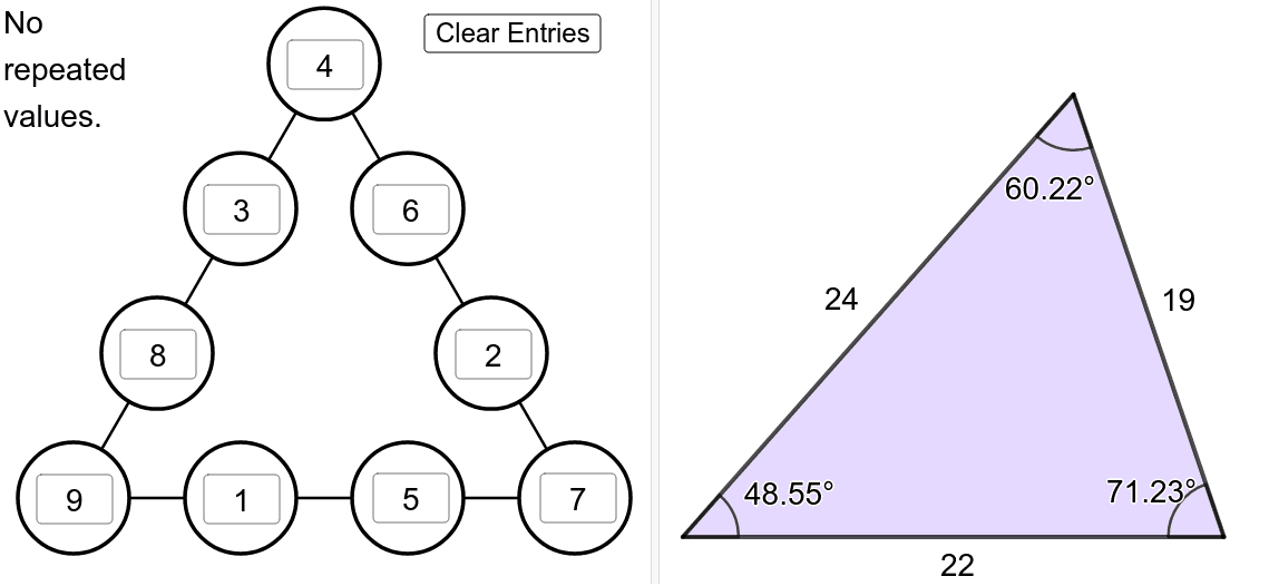 Law of Cosines: Open Middle Problem (V1) – GeoGebra