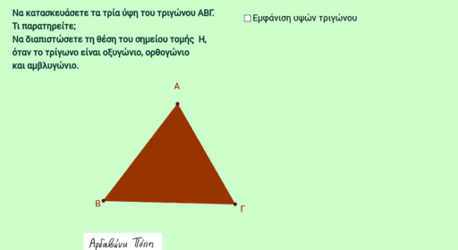 ΥΨΗ ΤΡΙΓΩΝΟΥ Geogebra