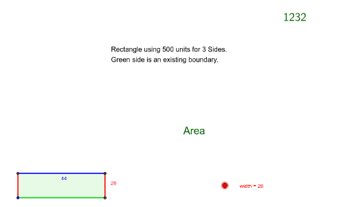 MFM1 Max Area Three Sides Rectangle Edited – GeoGebra