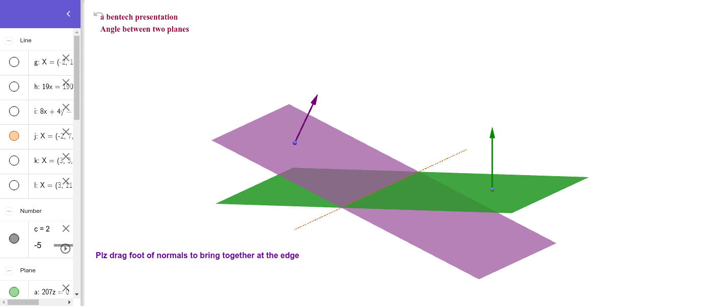 Angle between two planes – GeoGebra
