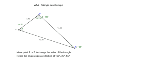 AAA Triangle Congruence Investigation: Angle-Angle-Angle – GeoGebra