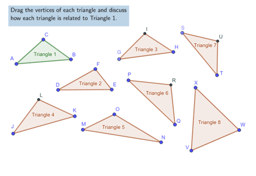 Investigating relationships between triangles – GeoGebra